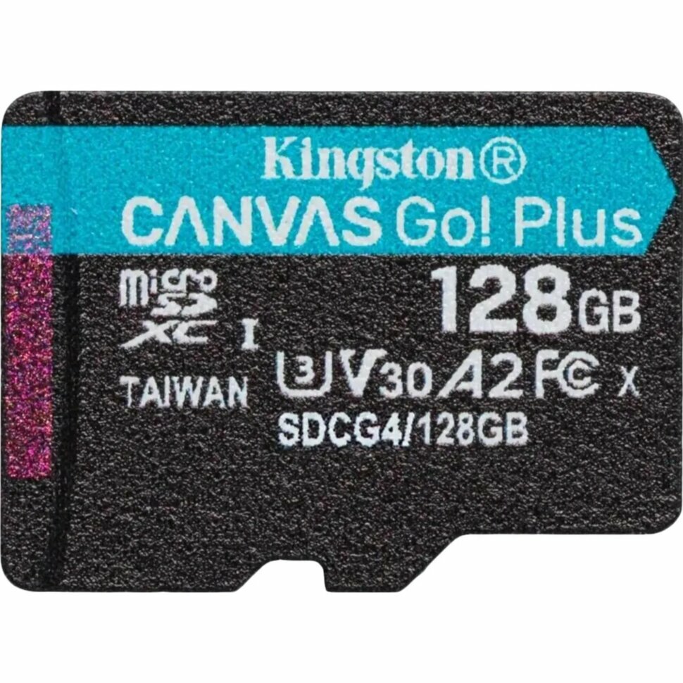 Карта памяти microSDXC Kingston 128G Go Plus G4 200R V30 адапт. SDCG4/128GB, 2403397