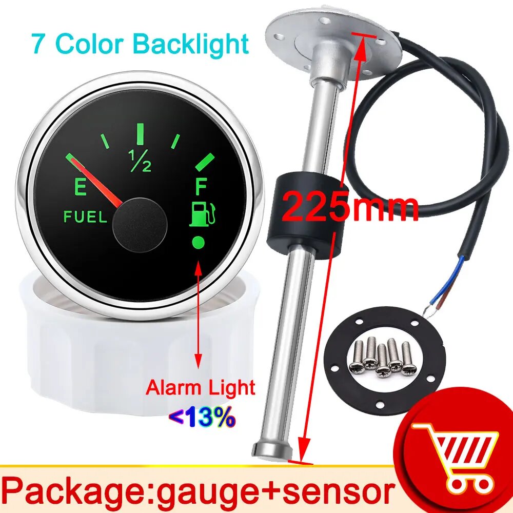 52 мм светодиодный датчик уровня топлива + датчик уровня поплавка топлива with 225mm sensor