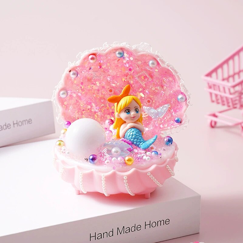 Набор для творчества ночник с мерцающими жемчужинами и ракушками, розовый цвет, образовательная игрушка для детей