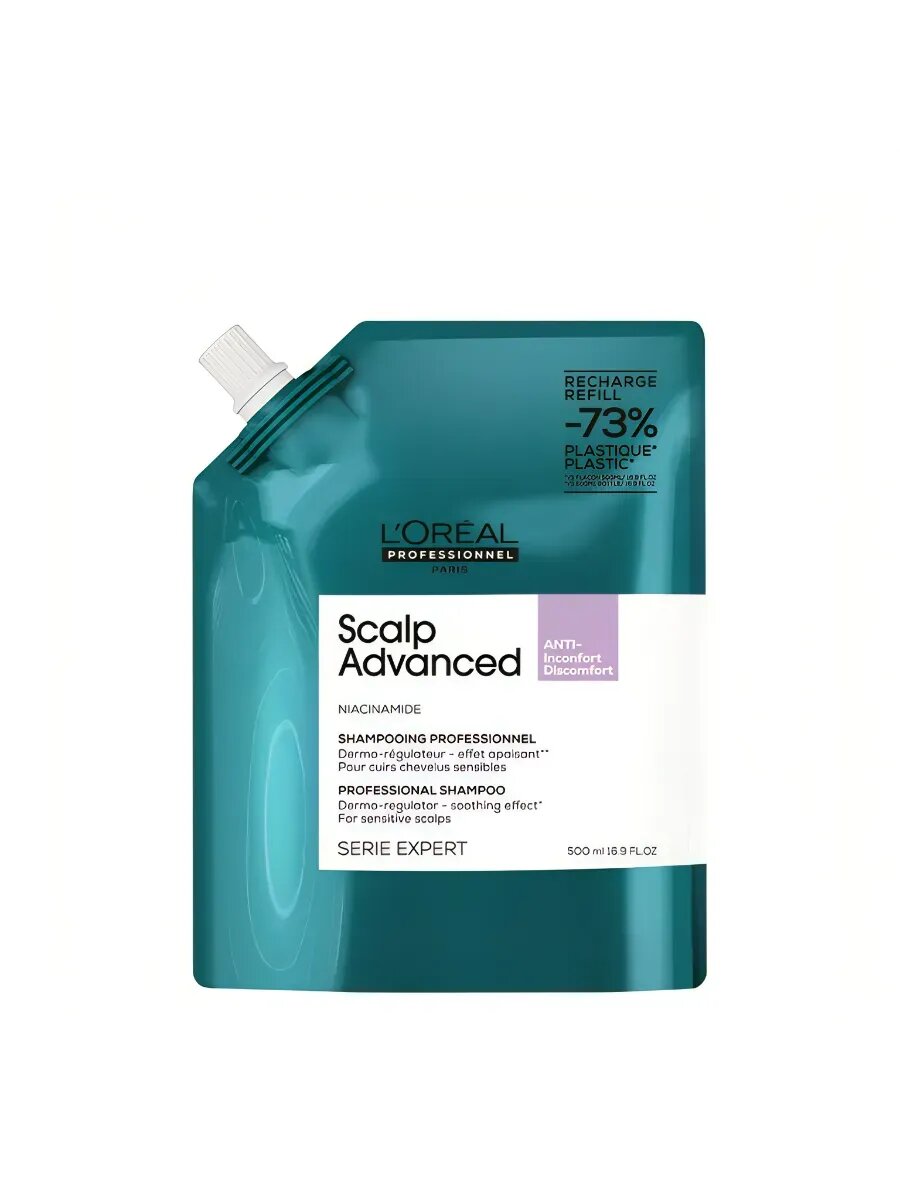 Шампунь L'Oreal "Aminexil Advanced", для чувствительной кожи, refill 500мл