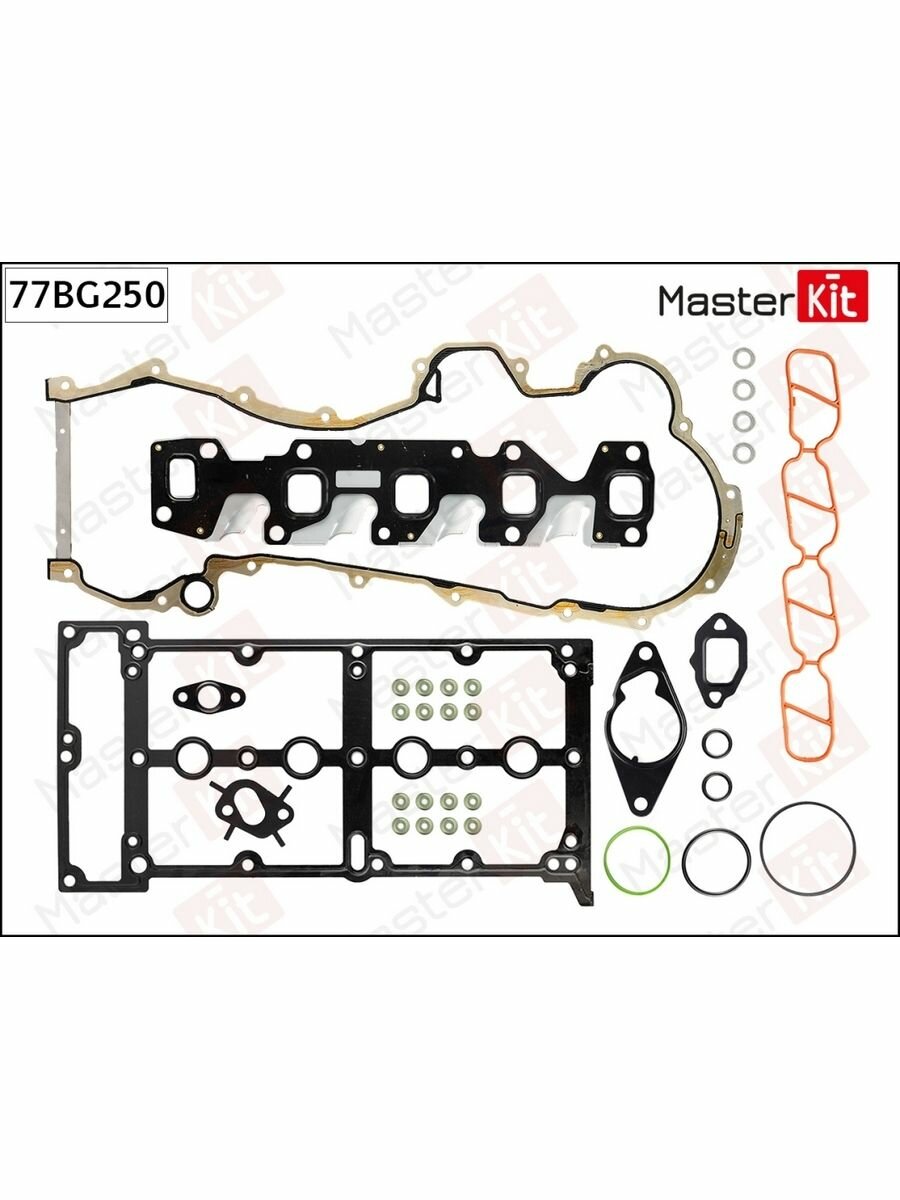Комплект прокладок ДВС MasterKit 77BG250 для FIAT Doblo, OPEL Astra / Фиат добло, Опель астра