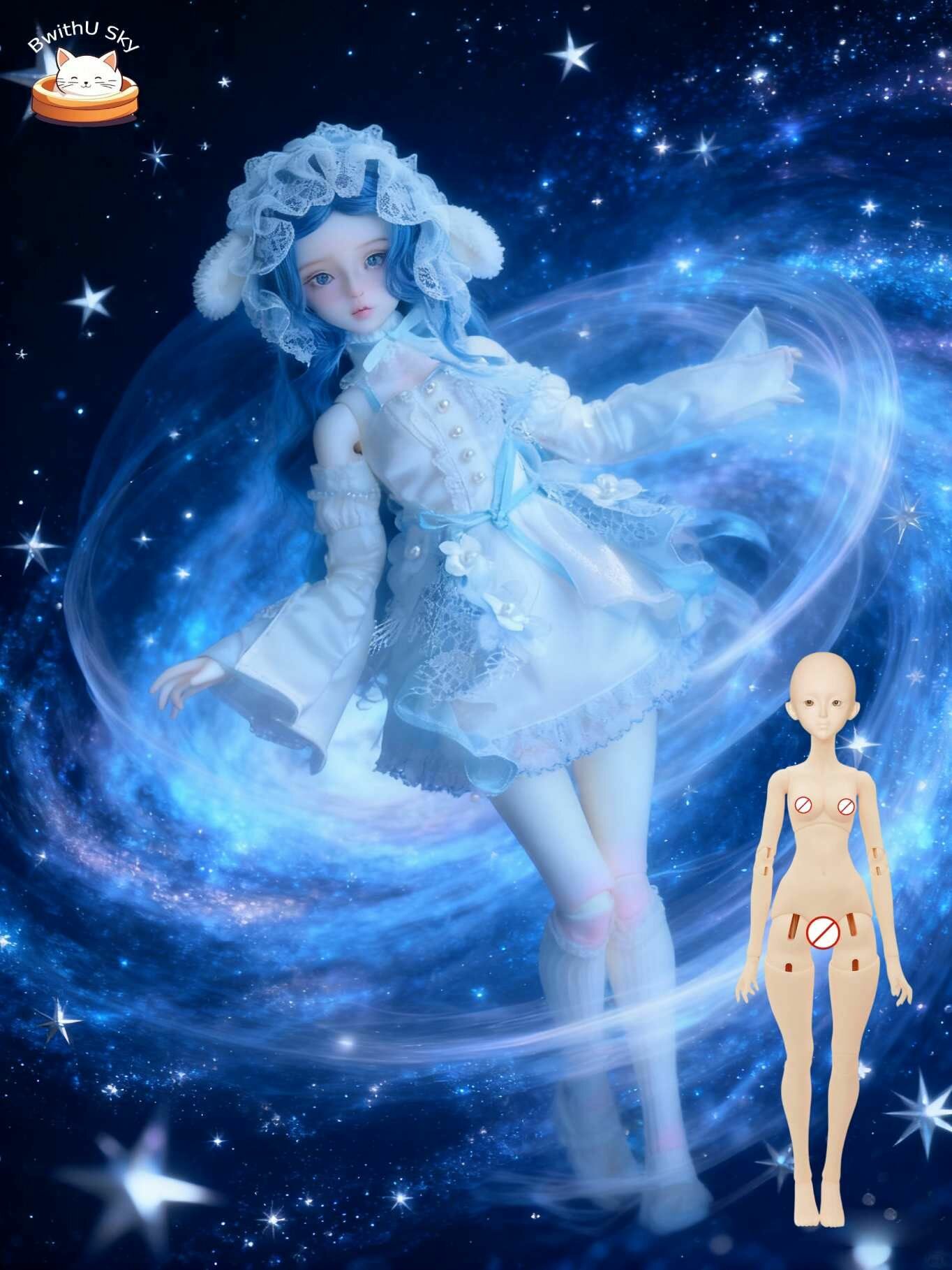 BwithUSky Aveline 1/4 BJD: обнаженная кукла с нормальной кожей, без макияжа, без аксессуаров