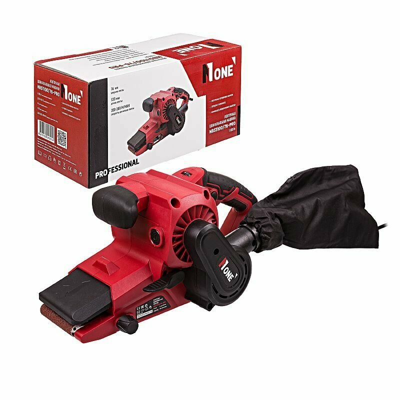 Шлифмашина NUMBER ONE ЛШМ NBS1100/76-PRO (1100Вт, лента 75х533мм,380м/мин) 3.8кг