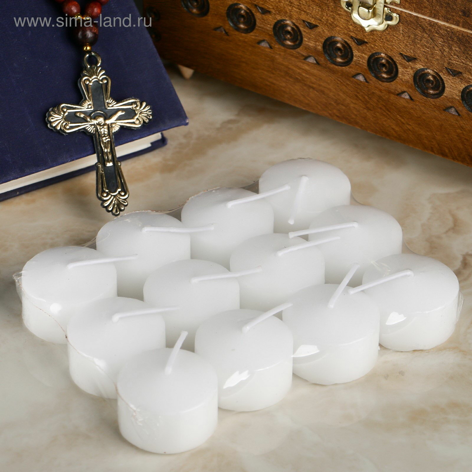 Набор свечей парафиновых для могильных подсвечников, упаковка 12 шт.