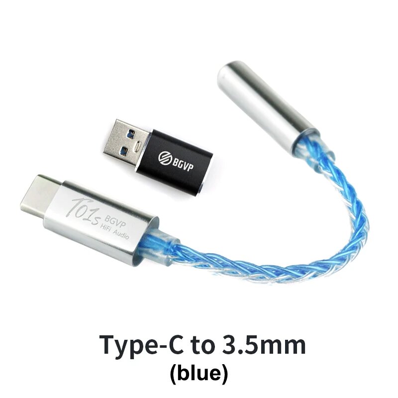 BGVP T01s USB DAC AMP адаптер Type-C/Lightning для наушников T01s(TC)3.5mm blue
