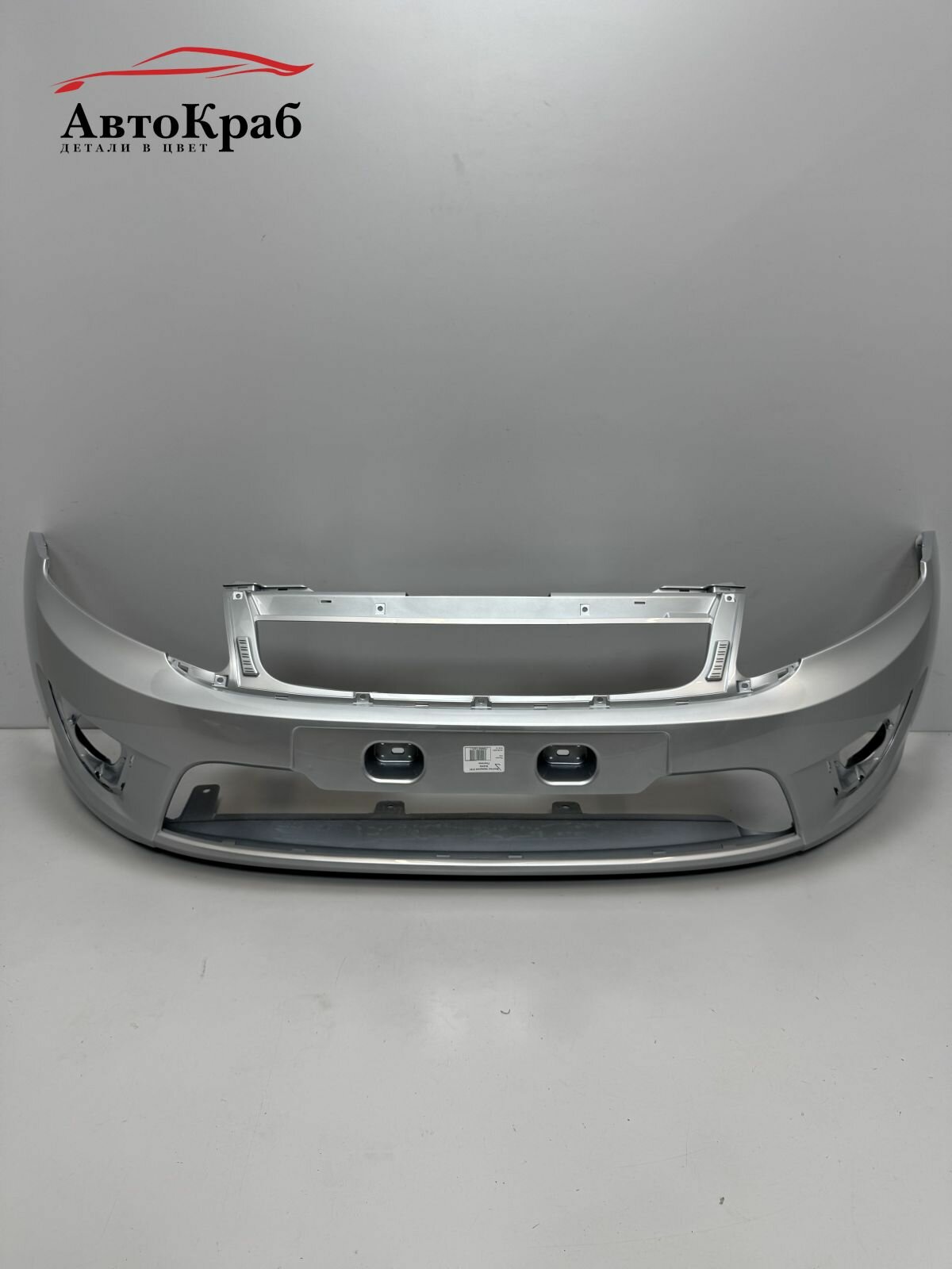 Бампер передний в цвет для Лада Гранта рестайлинг 2013 - 2018 г. 691 - платина, серебристый