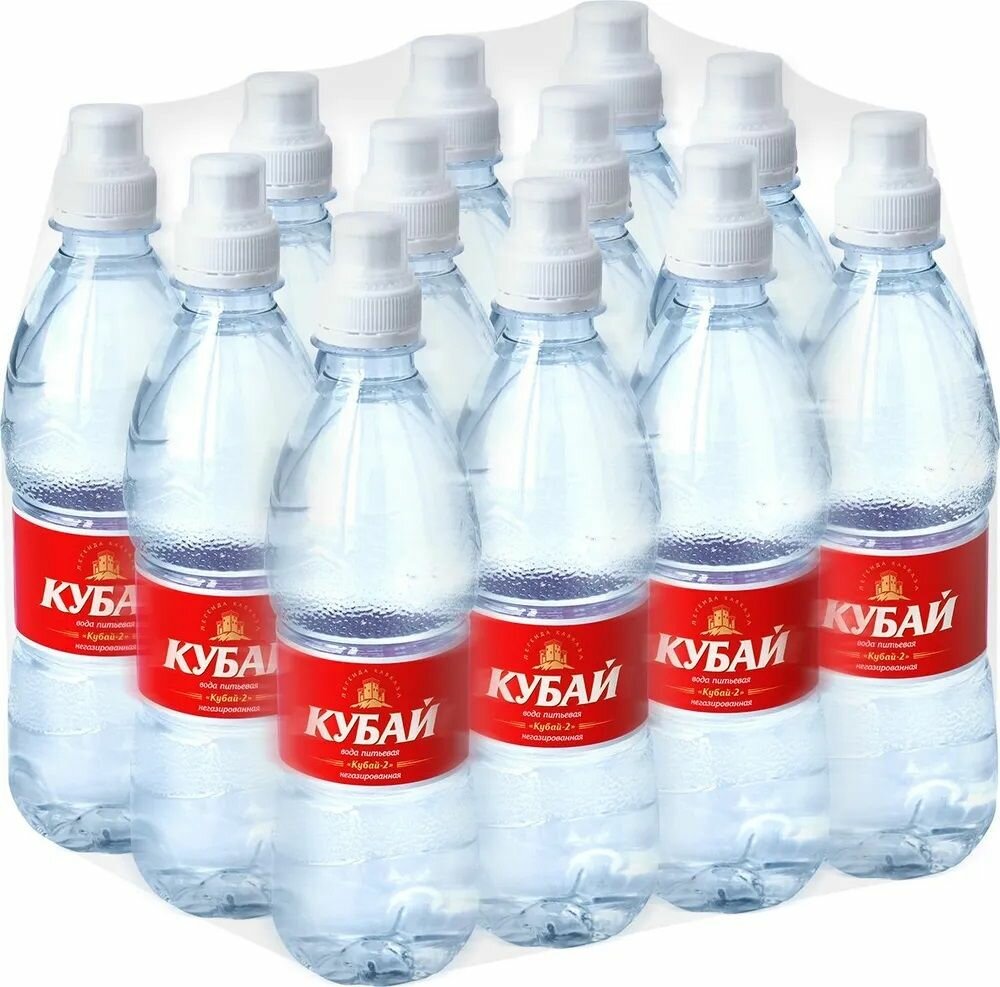 Вода негазированная Кубай Спорт-Лок, 12/0,5 л