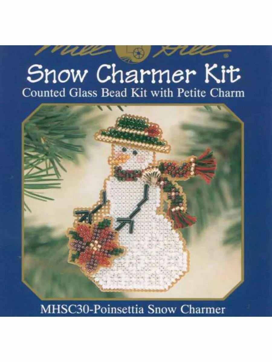 Набор для вышивания "Снеговик с цветком" (6.5 x 7.5 см.) / Mill Hill MHSC30