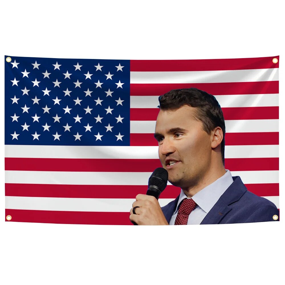 Флаг Turning Point USA Чарли Кирк полиэстер 90x150 см 90 х 150 см, 4 holes in 4 corners