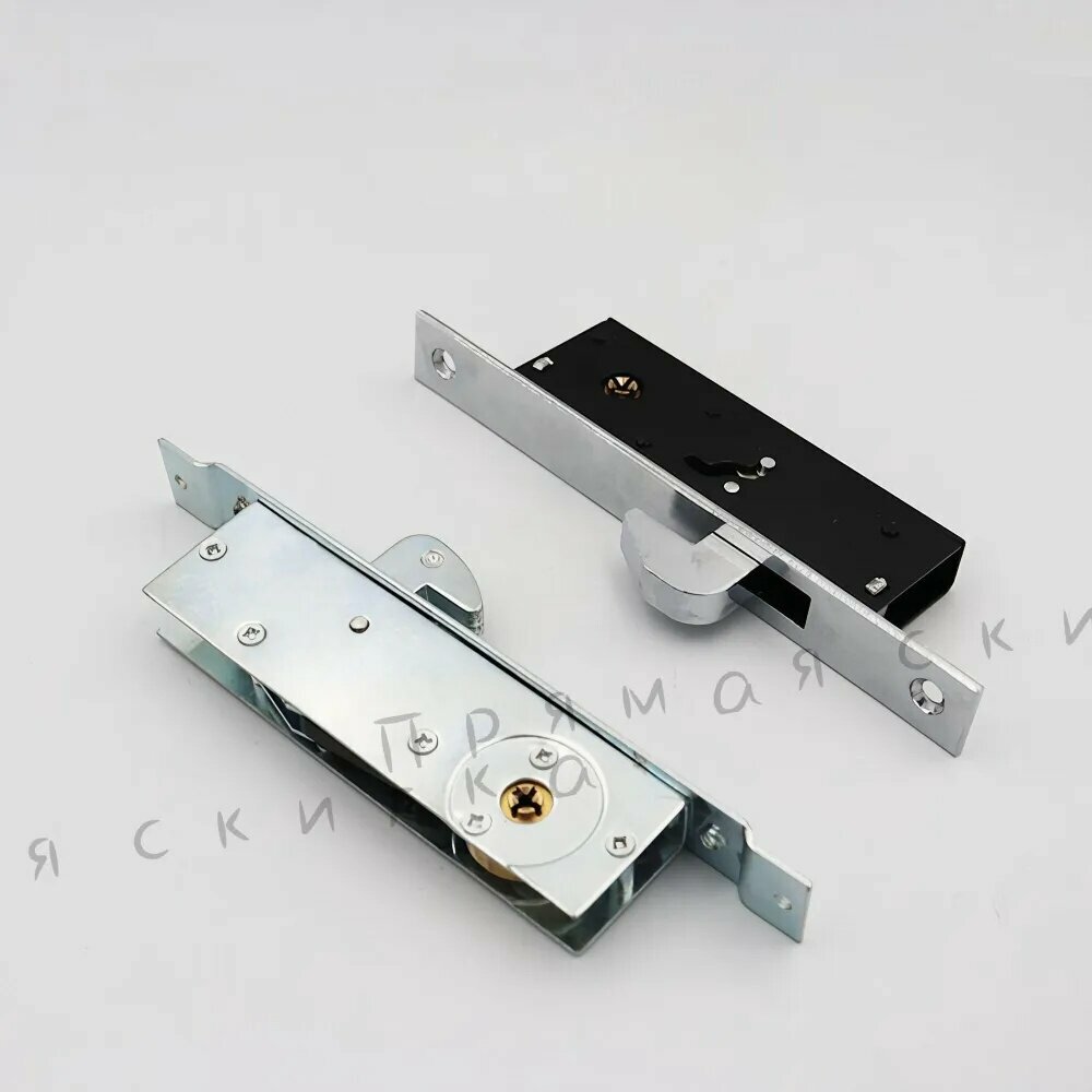 Замок врезной для дверей Apecs (Апекс) 72-K-CR хром / для откатных дверей и ворот с крестовым ключом