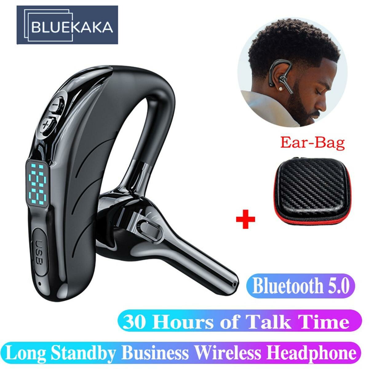 X13 Bluetooth одиночные наушники светодиодный дисплей длительным временем ожидания бизнес беспроводные наушники спортивн