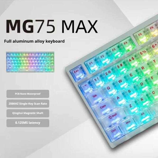 IROK Игровая клавиатура проводная IROK MG75 Max, Английская раскладка, прозрачный,