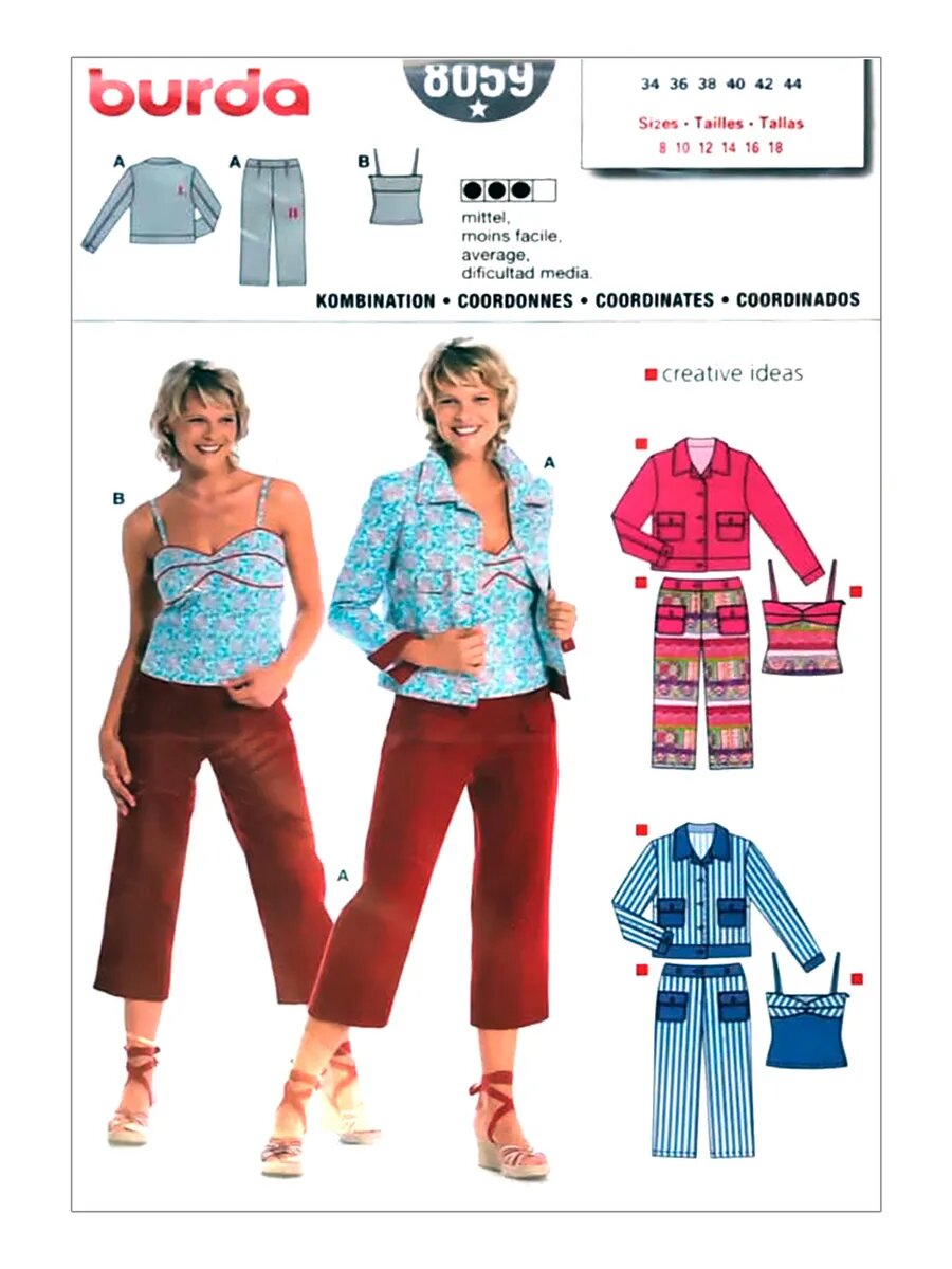 Выкройка Топ; жакет; брюки