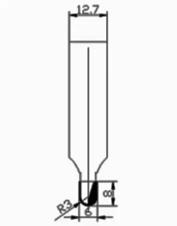 KTOL D-PCD7-257755 фреза алмазная для дерева 2/3 канавок 1/2" хвостовик 1/4" R3 12.7x6x8 2Flute