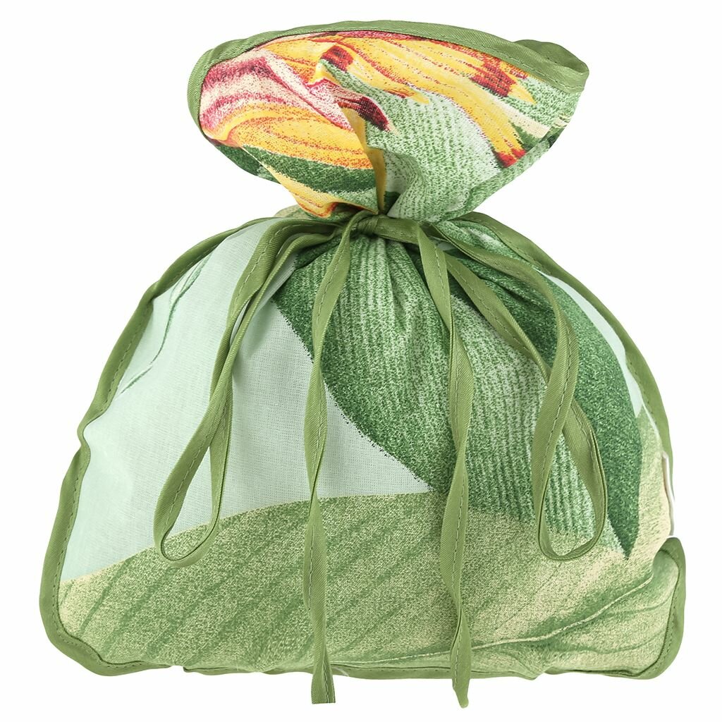 Эко-мешочек Домашняя Мода Тропический сад , из хлопка, с завязками, 25х30 см (М1-2/3-о)