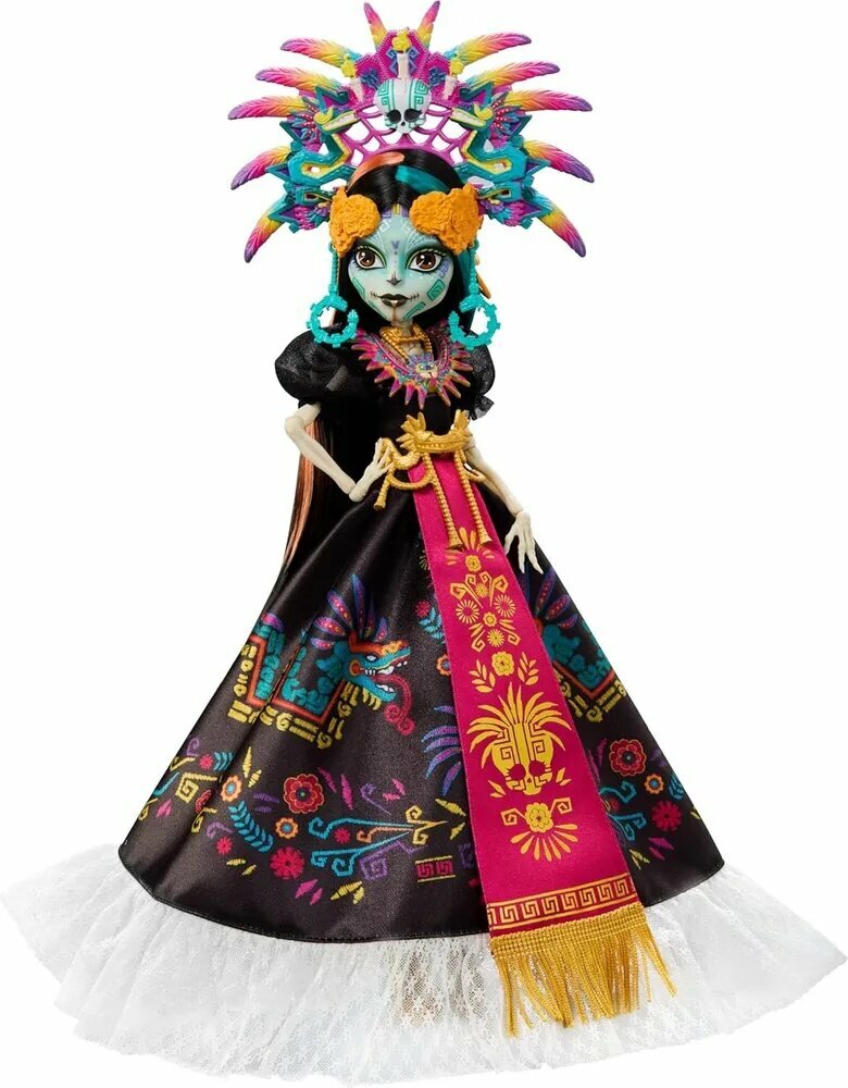 Кукла Monster high Скелита Muertos 2025 в ацтекском стиле