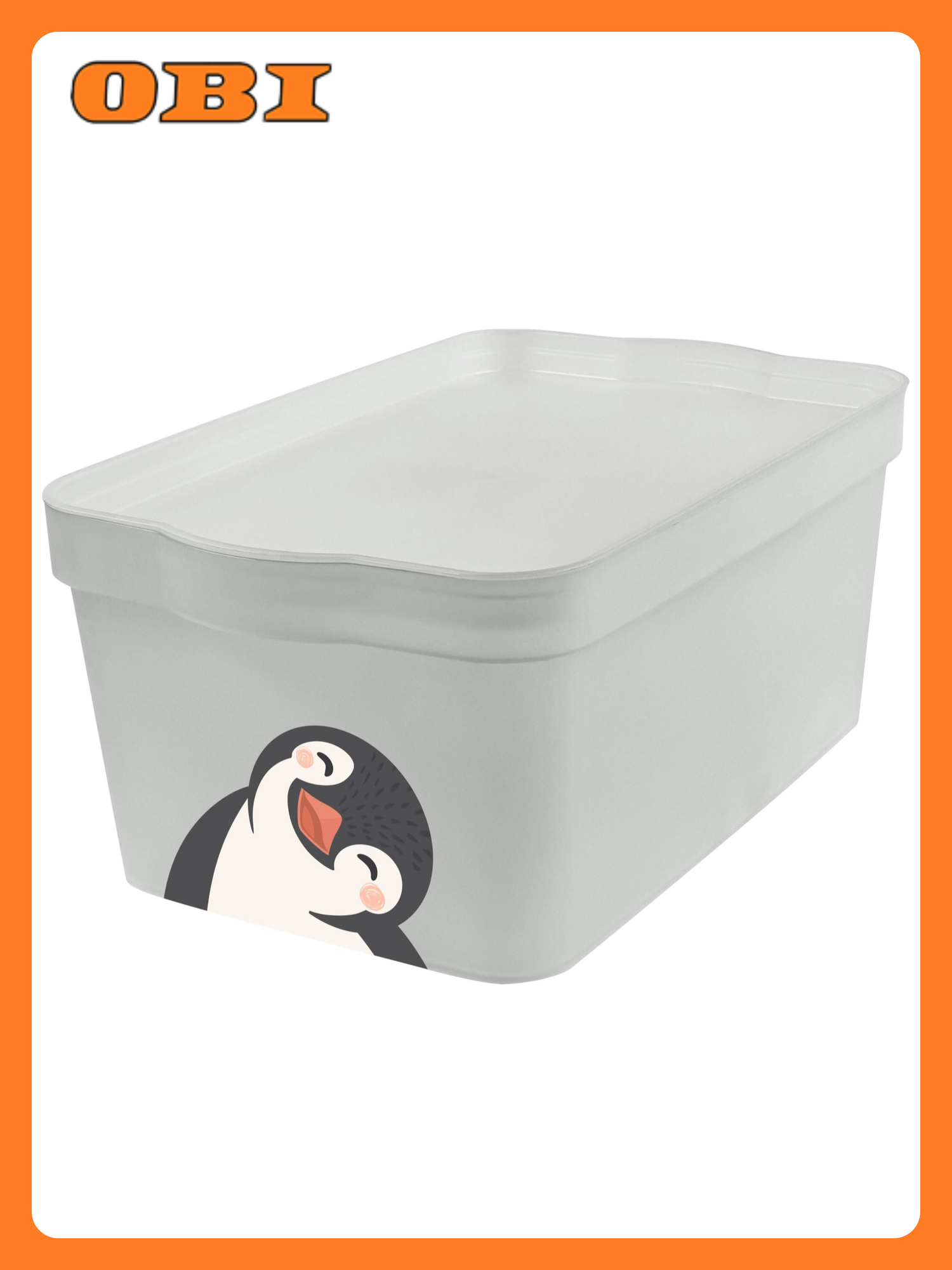 Ящик детский Keeplex Lalababy "Cute Penguin", пластик, 7,5л, серый