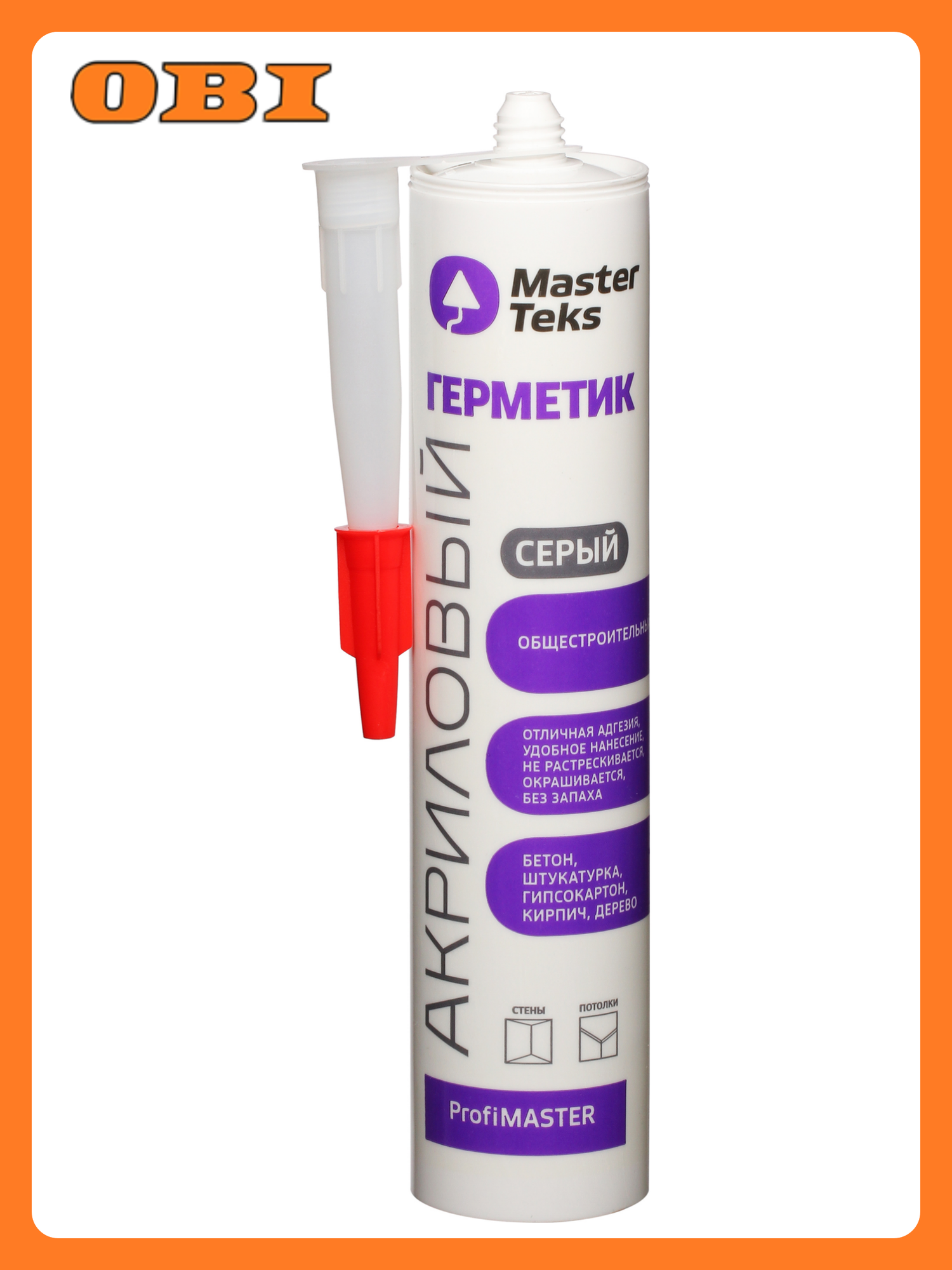 MasterTeks PM герметик акриловый общестроительный 290 мл серый