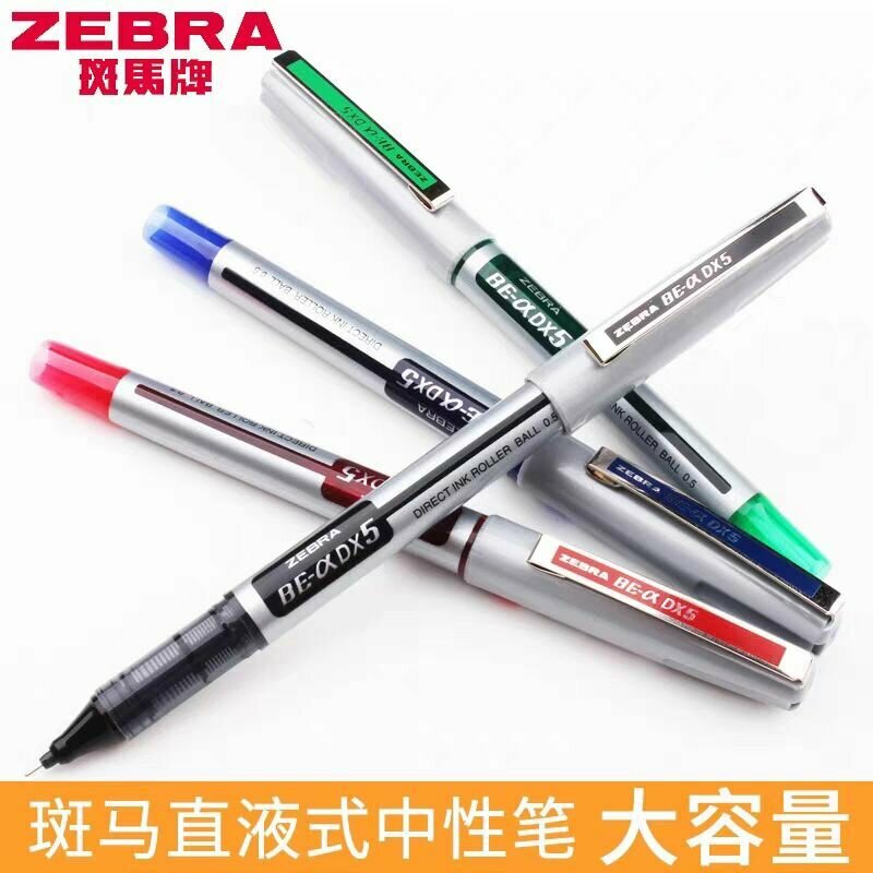 Ручка-роллер Zebra Zeb-Roller DX5, корпус серебристый, узел 0,5 мм, линия 0,3 мм