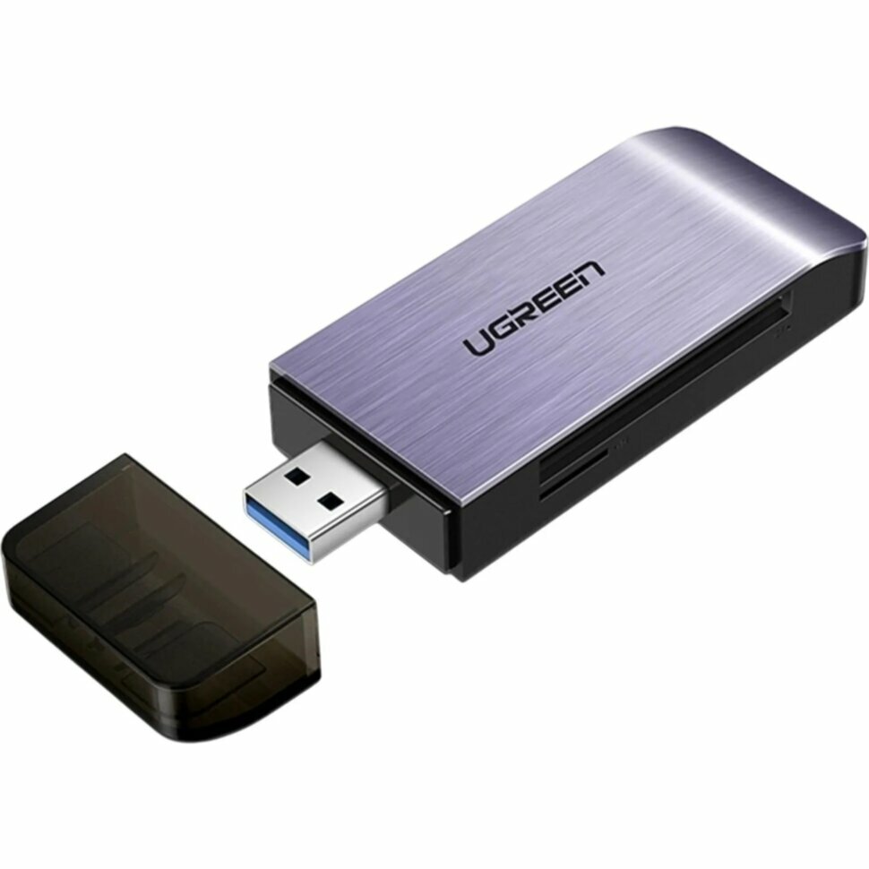 Картридер UGREEN CM180 (50541)мультифункц. USB-A 3.0 to TF/SD/CF/MS сер. косм, 2421330