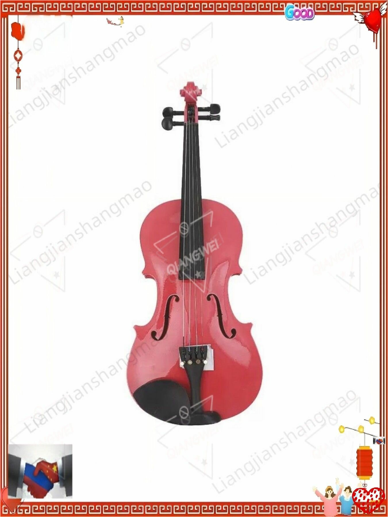 Китайская скрипка, размер скрипки 4/4, (полный комплект - футляр + смычок + канифоль)