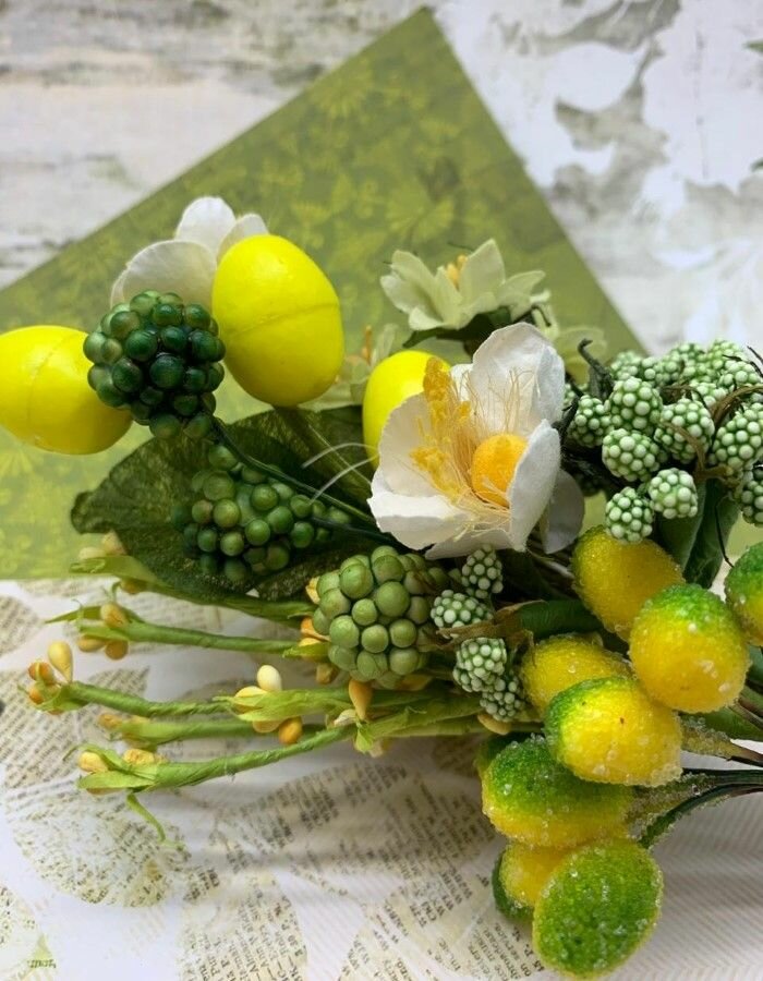 Набор декоративных цветов Рукоделие для флористики и творчества, из пластика и ткани