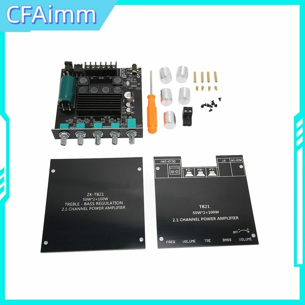 Плата цифрового усилителя BT 2.1-канальный, 50 Вт + 50 Вт + 100 Вт, модуль для сабвуфера