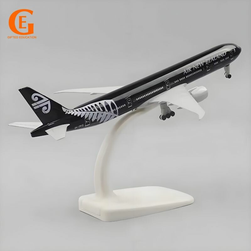 Сборная металлическая модель самолета Boeing 777 Air New Zealand, масштаб 1/300, 19 см, с шасси и подставкой, коллекционная авиамодель для интерьера и подарка