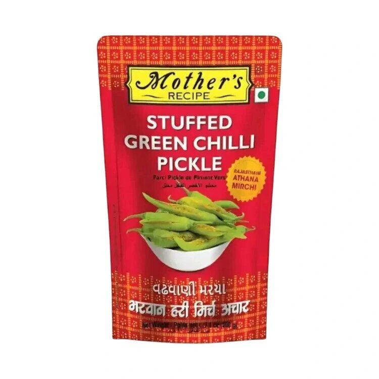 Пикули Фаршированный Зеленый Чили / Stuffed Green Chilli Pickle Mother's Receipe 200 г