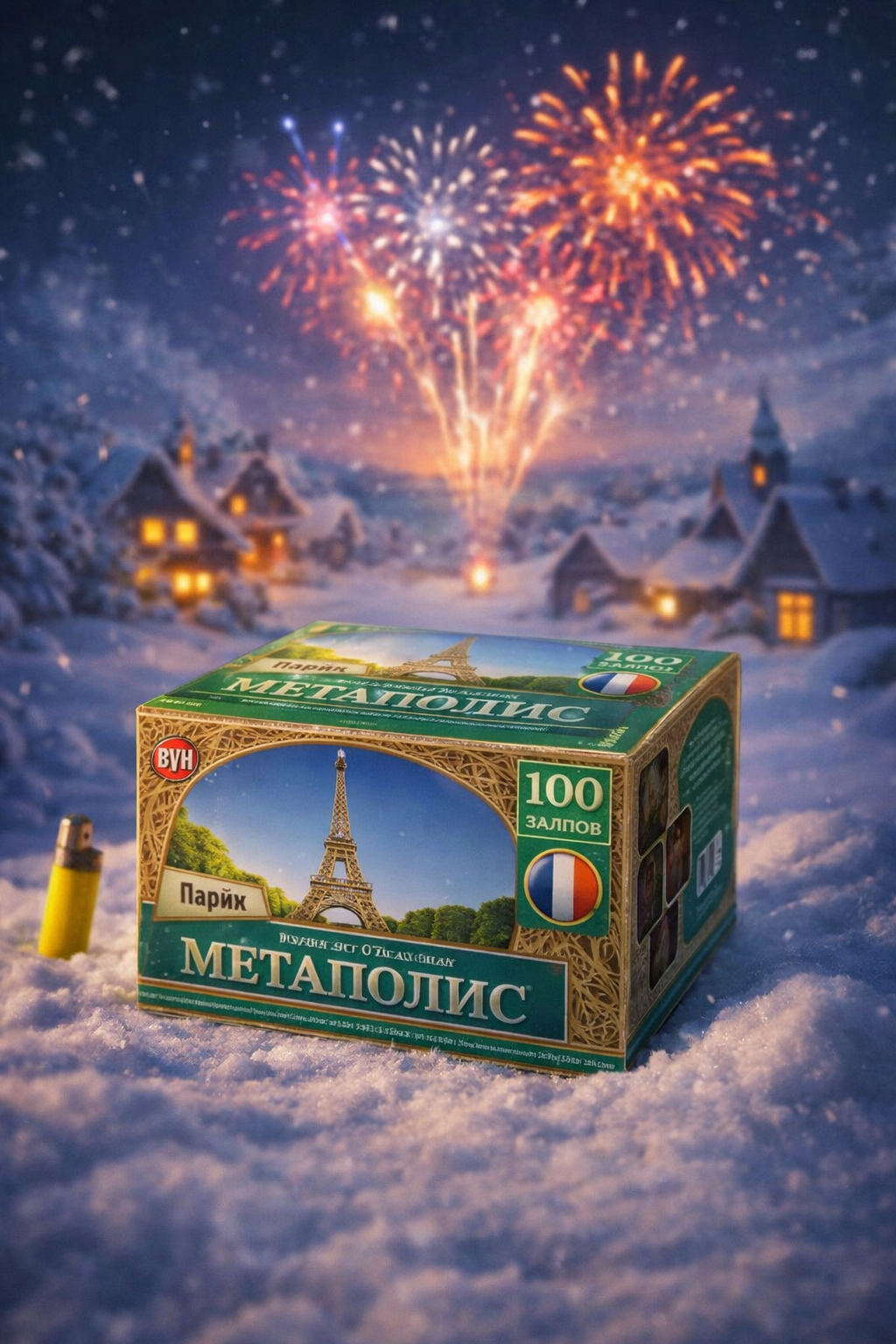 Салют фейерверк "Мегаполис Париж", 100 залпов, калибр 1.0