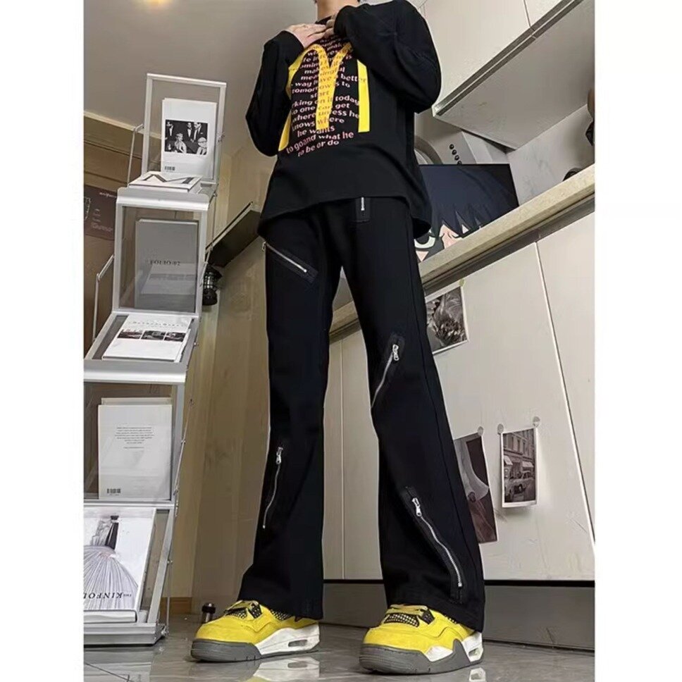 JYL Джинсы Мужские Рваные Летние Тонкие Стильные Атмосферные Сырые Края Деним, Размер_M