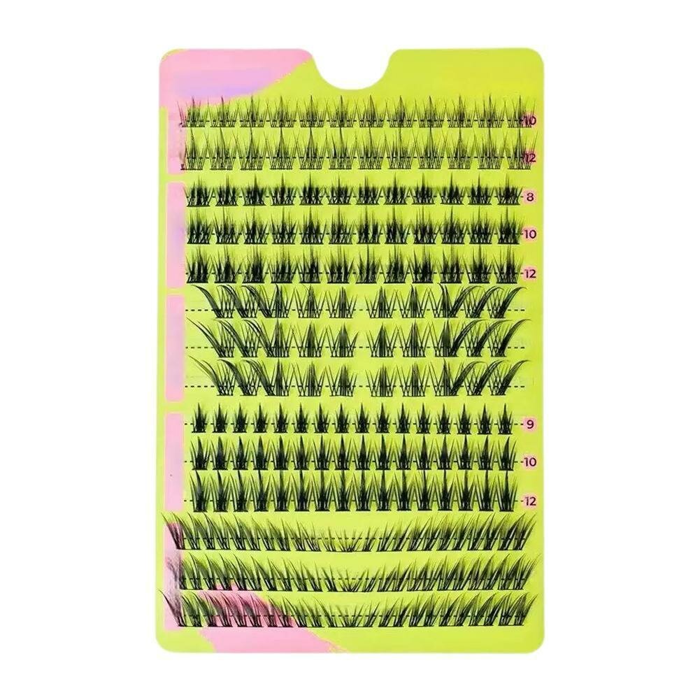 Набор накладных ресниц, пучков с клеем №14.