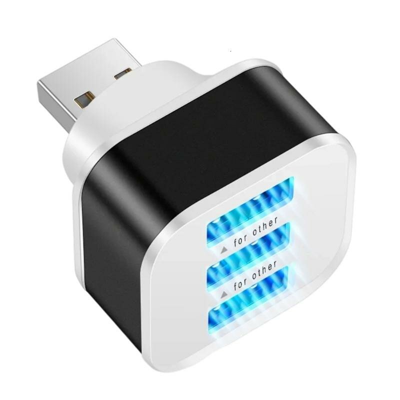 USB-разветвитель для зарядки 2.0, Черный