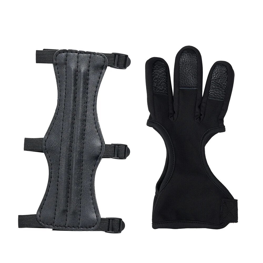 Кожаные защитные перчатки для стрельбы из лука Set 3