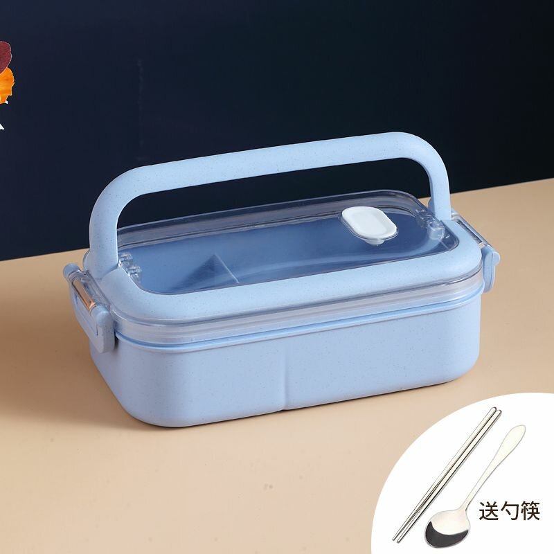 Японский стиль, двухслойный ланч-бокс, бенто-бокс для офисных работников и студенток, микроволновая, разделенная, портативная ланч-бокс набор