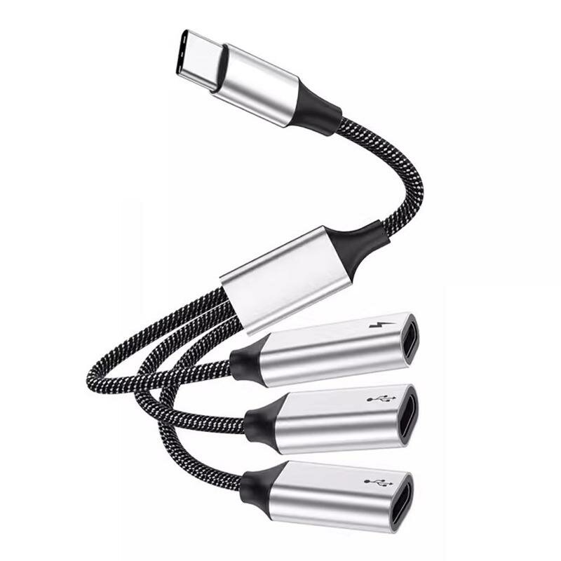 USB-C хаб 3-в-1 с PD 60W, 3тип C женский