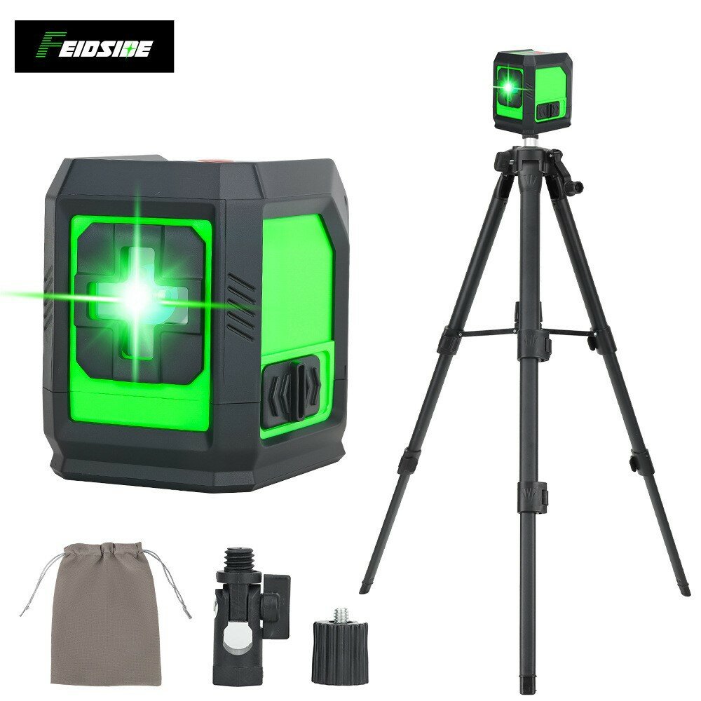 5-линейный высокоточный лазерный мини-уровень с 2 линиями, зеленый свет, сильный свет, высокоточный инфракрасный автоматический нивелир