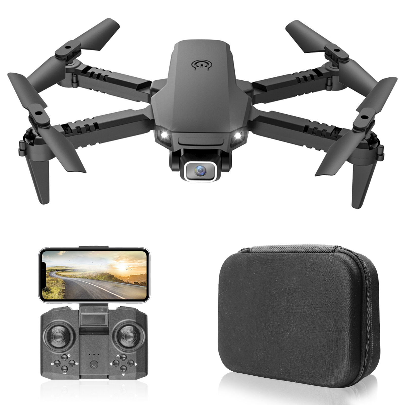 X1 RC Дрон с камерой 4K Двойная камера WiFi FPV Мини складной квадрокоптер с функцией траектории полета Режим безголовости 3D полет с сумкой для хранения