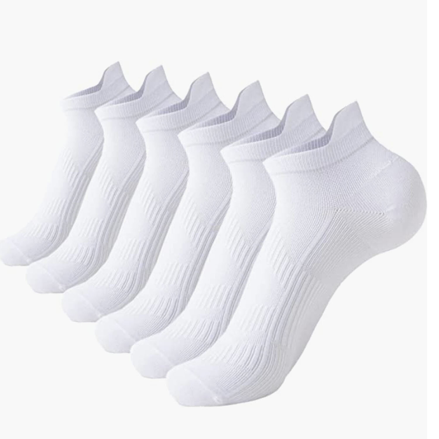 Носки спортивные для бега 6 пар низкие с компрессией для мужчин и женщин, размер универсальный (подходит для обуви мужских размеров 7-12 / носков 10-13)