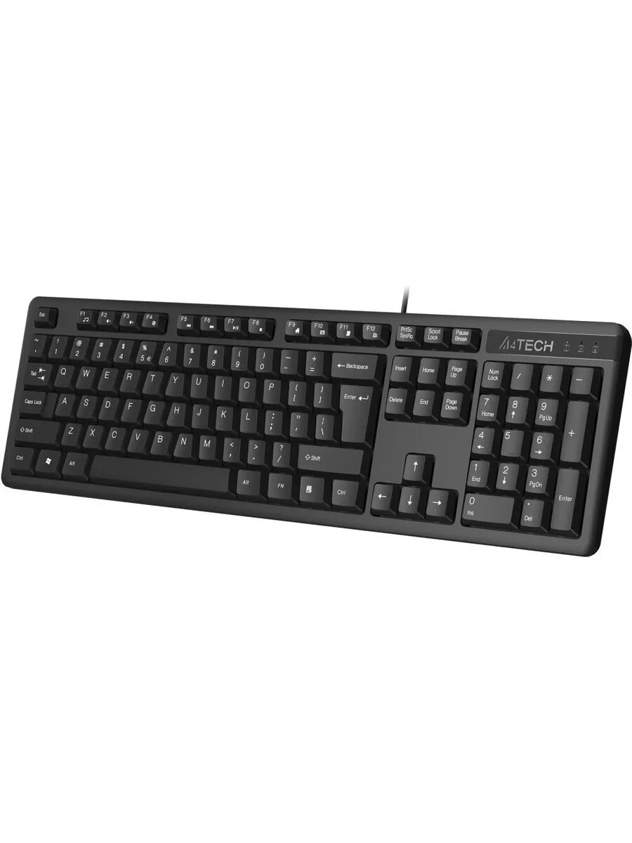 Клавиатура A4Tech KK-3, русская/английская раскладка, пластик, нескользящии клавиши