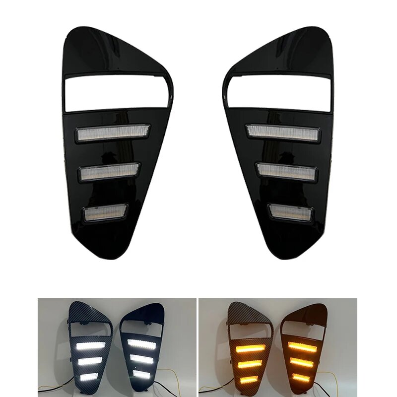 Светодиодные противотуманные фары DinCh DRL для Geely Coolray 2018 2019 2020, противотуманные фары на переднем бампере, противотуманные фары, дневные ходовые огни 2 color black cover