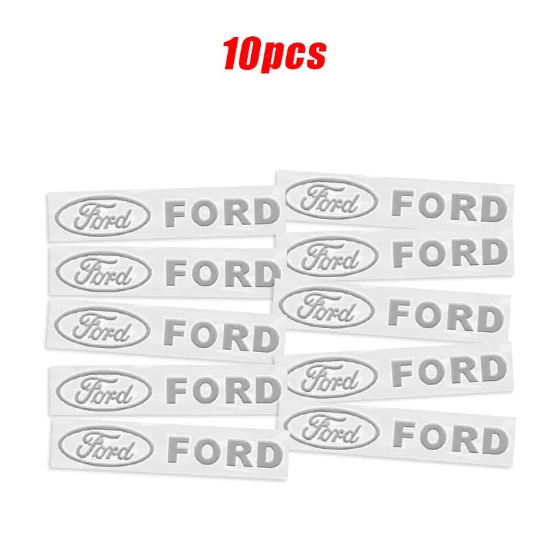 3D металлическая наклейка с эмблемой, Стайлинг автомобиля, украшение интерьера, наклейки для Ford Ranger Focus Fiesta Mondeo Kuga Mustang Escort KA Ranger 10Pcs Ford