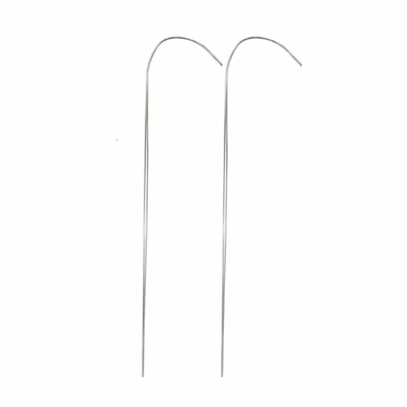 Стальные изогнутые иглы для бисера, 02 (2 комплекта коротких петлевых игл для открывания)