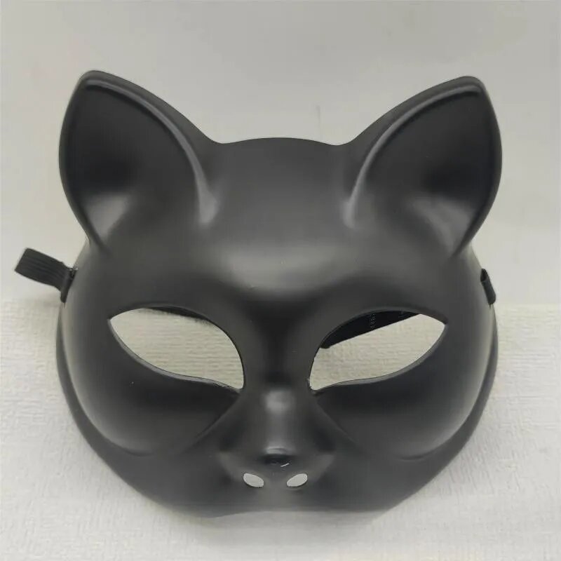 Кошачья маска, 1 шт, пластиковый декор, черный