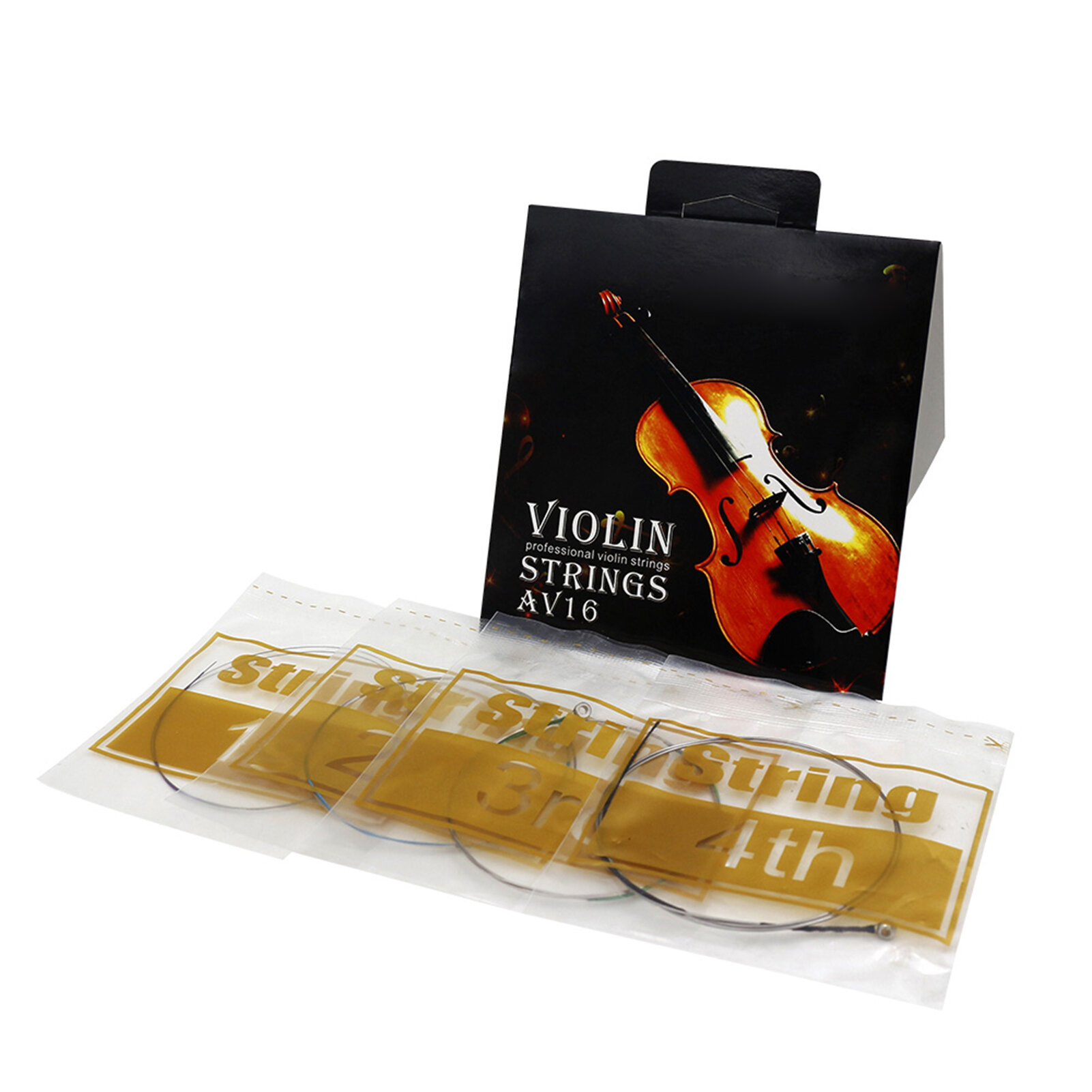 Универсальный комплект струн для скрипки (EADG) со стальным сердечником, никель-серебряной обмоткой и никелированным шариковым наконечником для скрипок размеров 4/4, 3/4, 1/2, 1/4, 1/8.