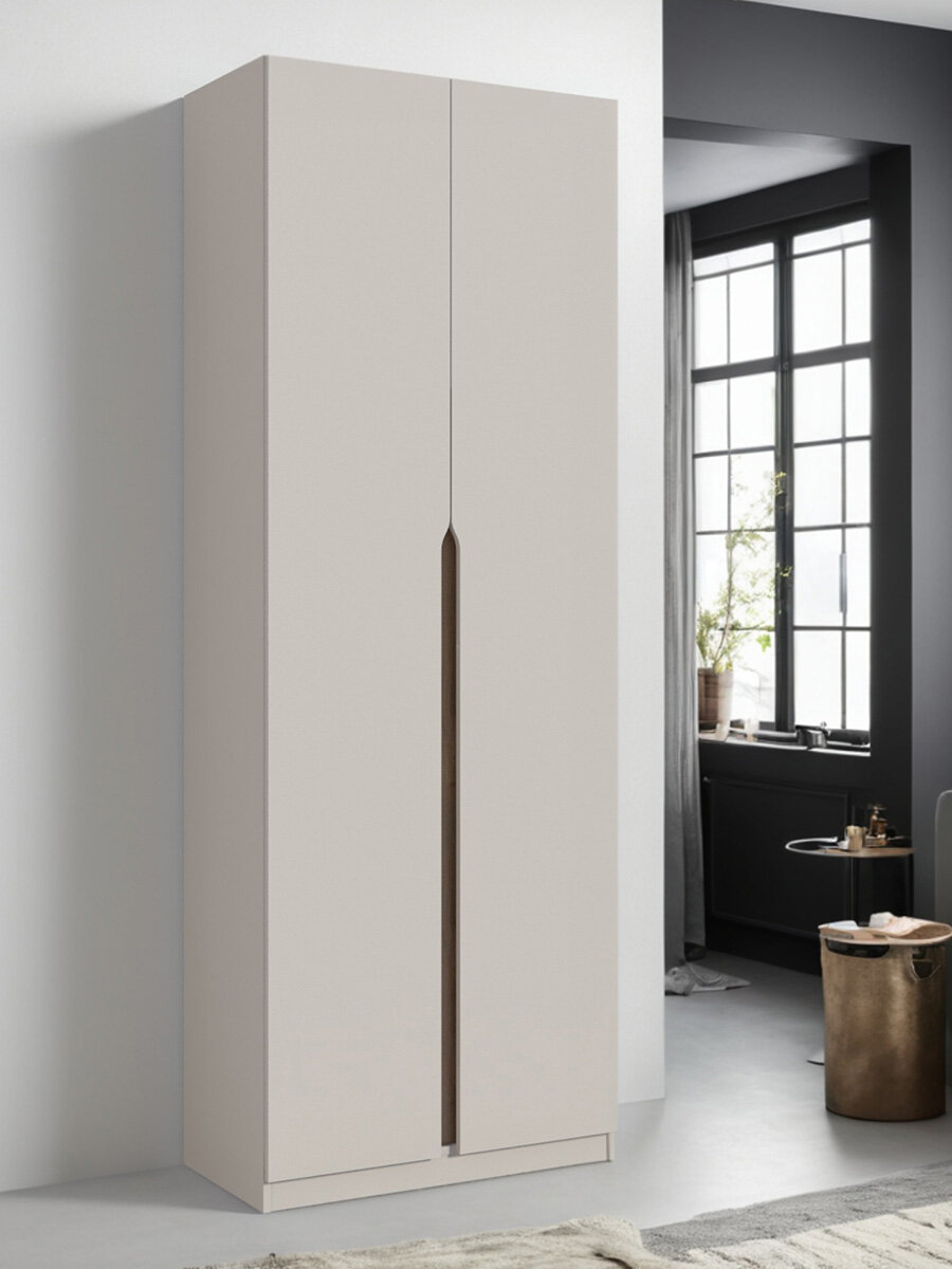 Шкаф 2-х дверный столплит Нова СБ-3626 ЛДСП Кашемир серый, Дуб Вотан/Кашемир Серый 80*40,9*220,4 см