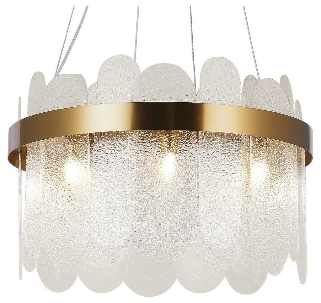 Подвесной светильник Freya Deserto FR5141PL-08BS1 цвет латунь На монтажной пластине Модерн