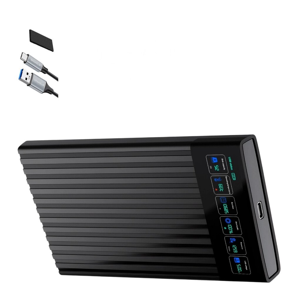 2,5-дюймовый SATA-накопитель с поддержкой UASP, ускоренный до 5 Гбит / с, Подключается к USB 3.2, Кросс-платформенному жесткому диску SSD с монитором использования данных