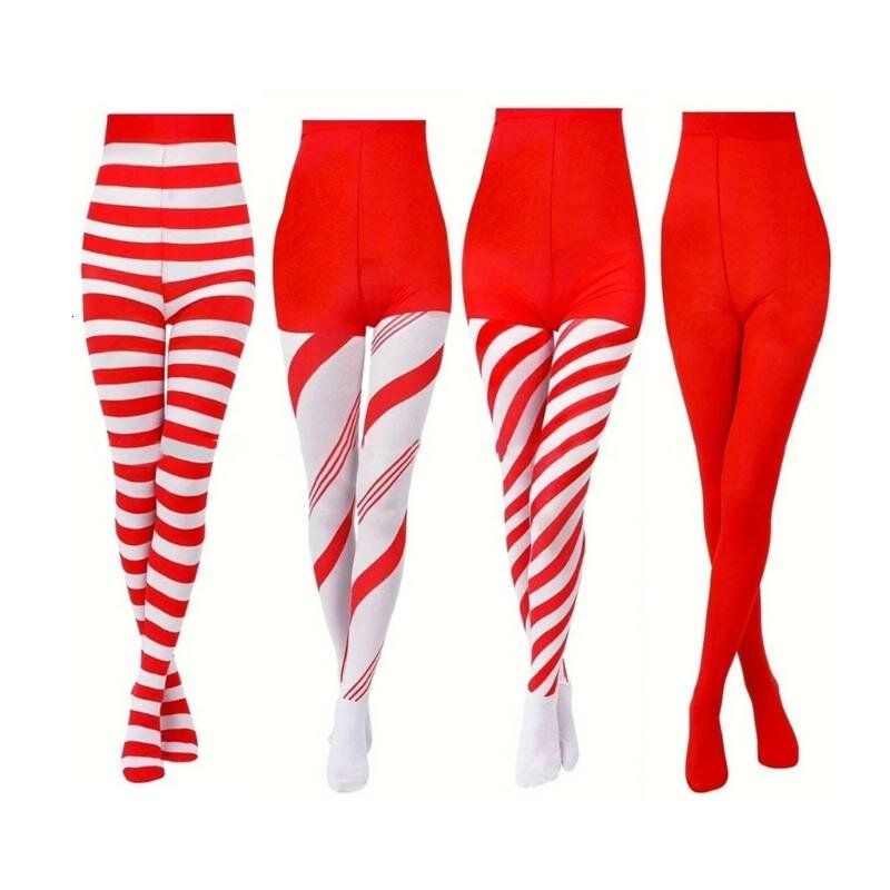 Женские разноцветные полосатые колготки, 4 комплекта по 5 штук