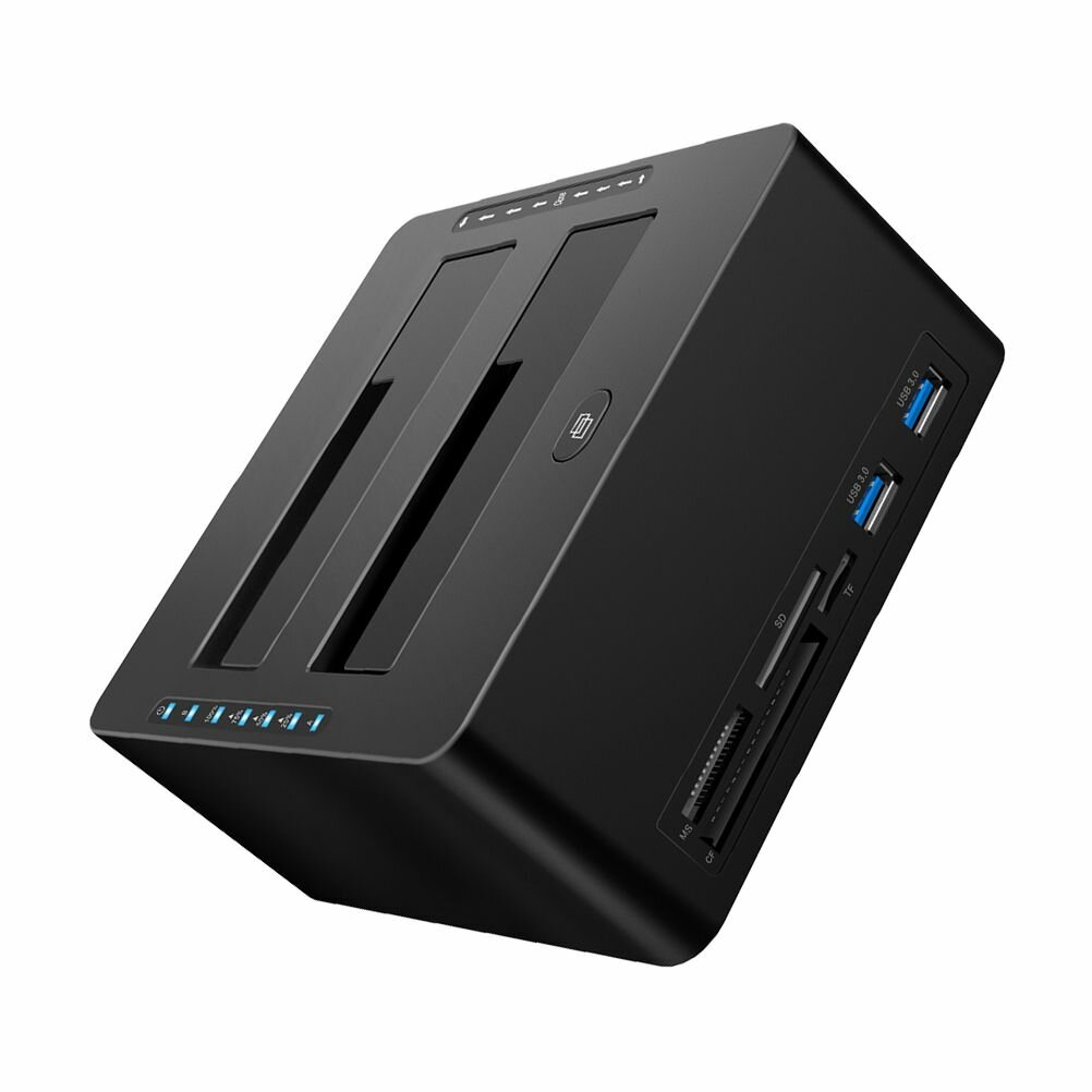 Кард-ридер CF/MS/TF/SD, Черный, База Для Жесткого Диска, Высокоскоростная Передача Данных, 1 Комплект